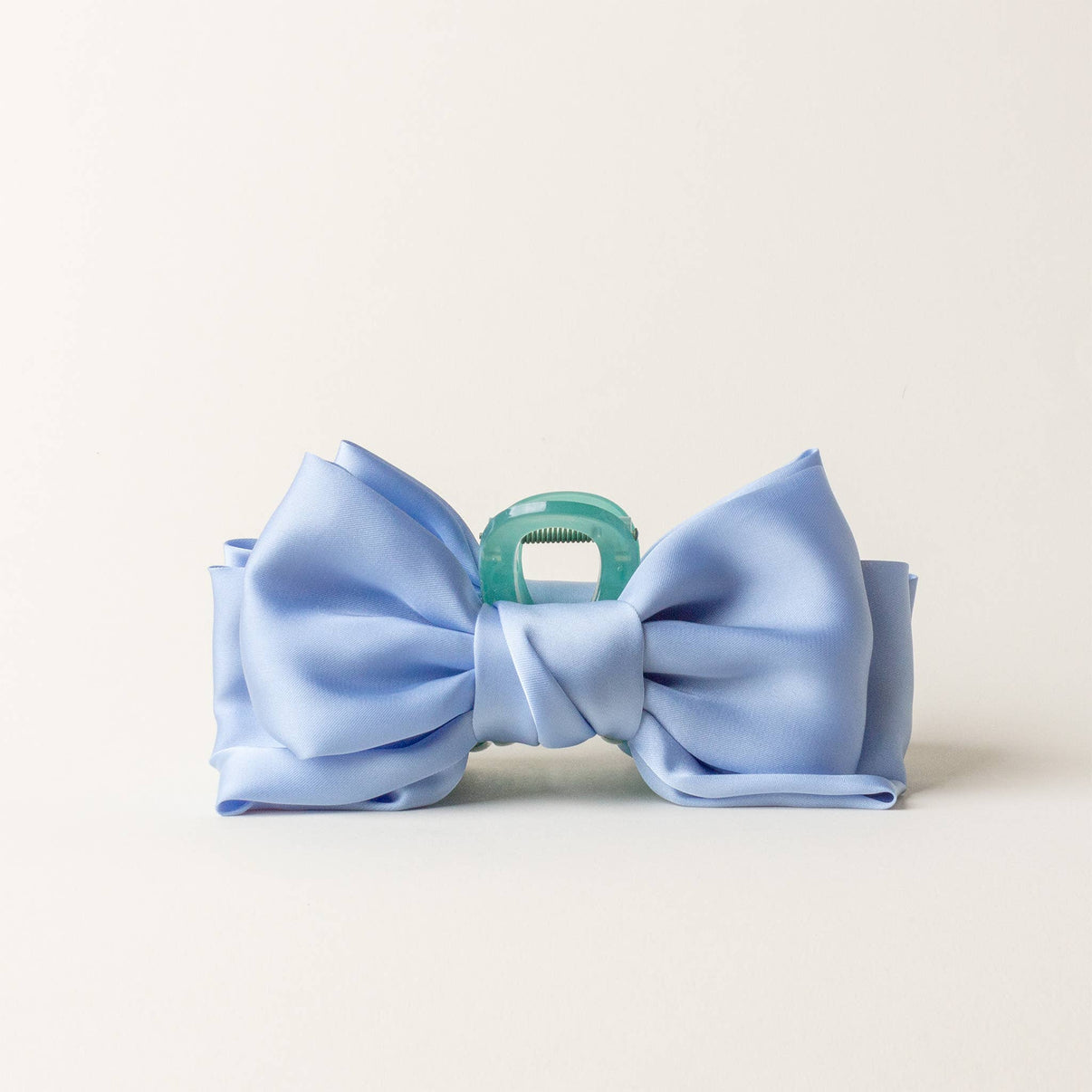 Satin Bow Claw Clip-Blue – Harry & Lou South Boston